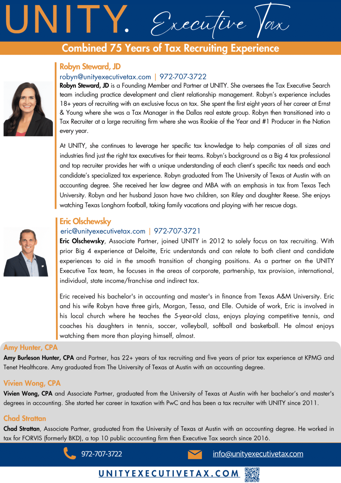 Tax Staffing Solutions | UNITY. Executive Tax